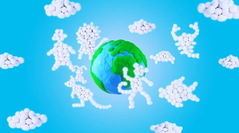 Animated Earth (with clouds in the shape... | Stock Video | Pond5