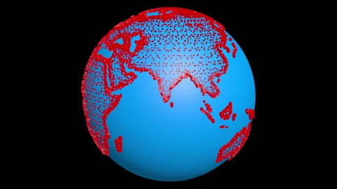 Animated Earth with the dots texture. | Stock Video | Pond5