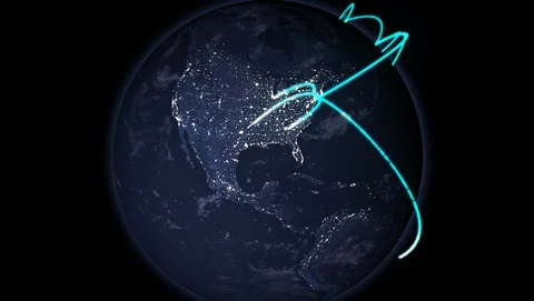 Animated Earth Globe Network streaks in ... | Stock Video | Pond5