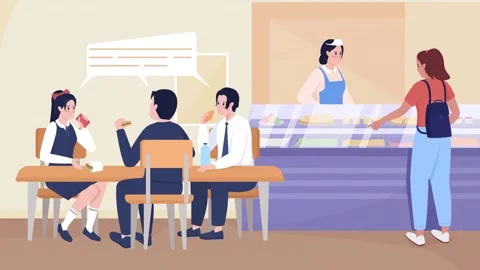 Animated eating in school canteen | Stock Video | Pond5