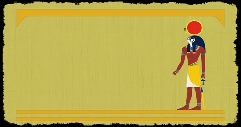 Animated egyptian papyrus with Ra, ancie... | Stock Video | Pond5