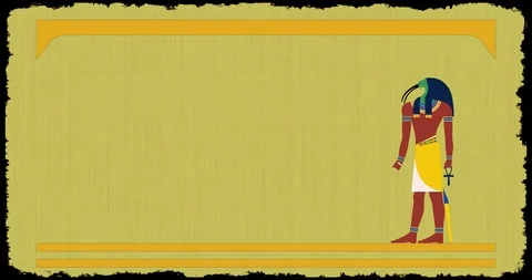 Animated egyptian papyrus with Thoth, an... | Stock Video | Pond5