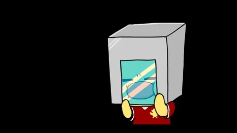 Animated Embarrassed Duck with Bucket on... | Stock Video | Pond5