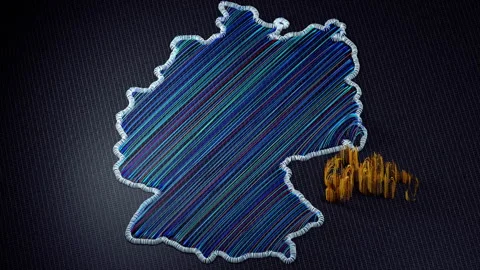 Animated Embroidered Map of Germany Reve... | Stock Video | Pond5
