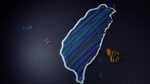 Animated Embroidered Map of Taiwan Revea... | Stock Video | Pond5