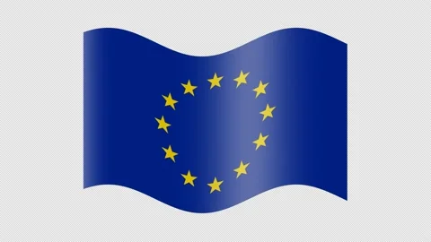 Animated european union flag. EU flag ic... | Stock Video | Pond5
