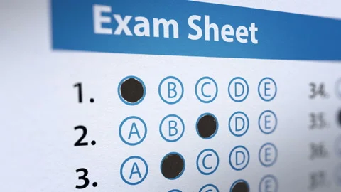 Animated Exam Sheet with pencil marks th... | Stock Video | Pond5