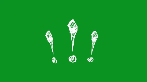 animated exclamation mark icon green scr... | Stock Video | Pond5
