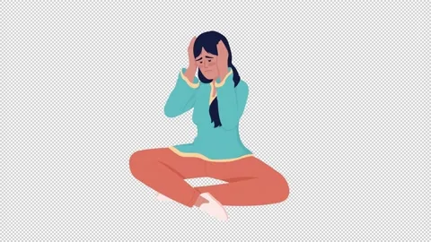 Animated exhausted girl character | Stock Video | Pond5