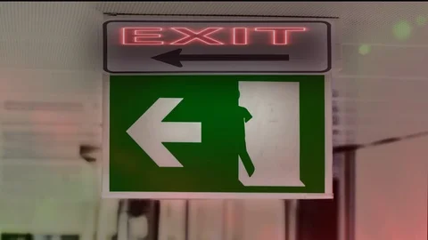 An animated exit sign | Stock Video | Pond5