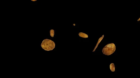 Animated exploding few slices of potato ... | Stock Video | Pond5