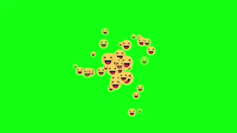 Animated exploding laugh emoji particles... | Stock Video | Pond5