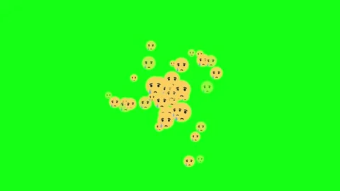 Animated exploding sad emoji particles o... | Stock Video | Pond5