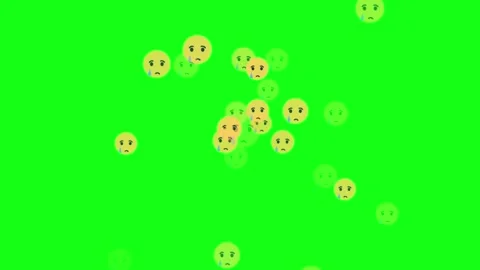 Animated exploding sad emoji particles o... | Stock Video | Pond5