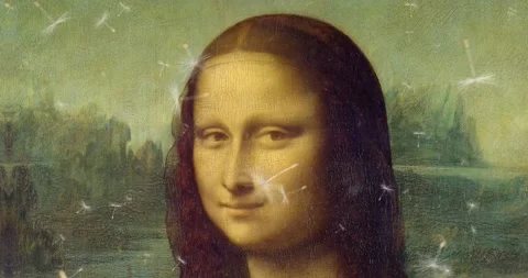 Animated face of Mona Lisa with Floating... | Stock Video | Pond5