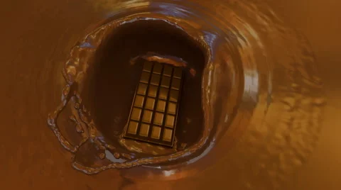 Animated falling chocolate bar into melt... | Stock Video | Pond5