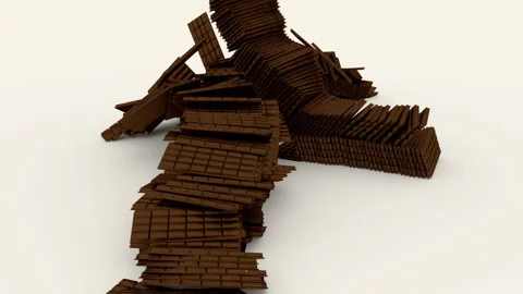 animated falling chocolate bars 3b wb | Stock Video | Pond5