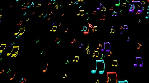 Animated falling colorful music notes in... | Stock Video | Pond5