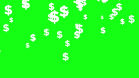 Animated falling dollar symbol on green ... | Stock Video | Pond5