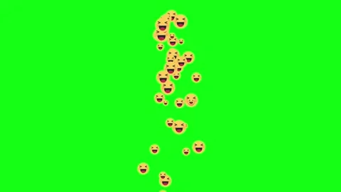 Animated falling laugh emoji particles o... | Stock Video | Pond5