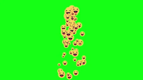 Animated falling laugh emoji particles o... | Stock Video | Pond5