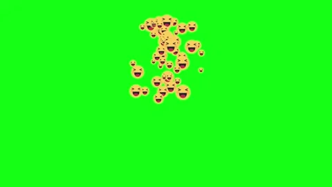 Animated falling laugh emoji particles o... | Stock Video | Pond5