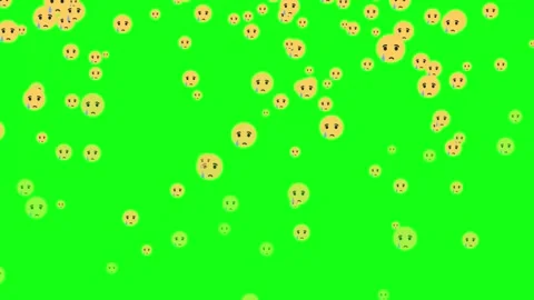 Animated falling sad emoji particles on ... | Stock Video | Pond5