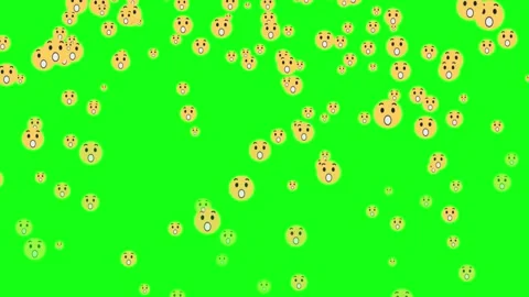 Animated falling wow emoji particles on ... | Stock Video | Pond5