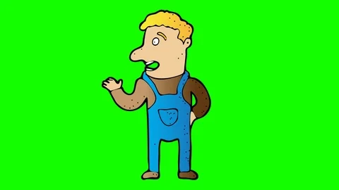 animated farmer character . green screen... | Stock Video | Pond5
