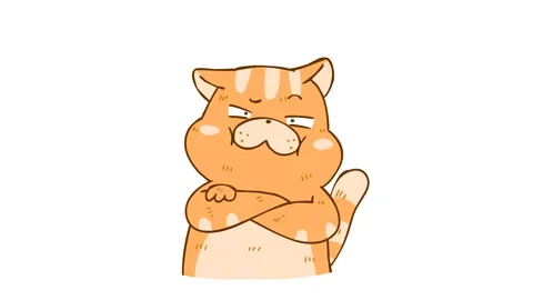 Animated Fat Cat Crossing Arms, Question... | Stock Video | Pond5