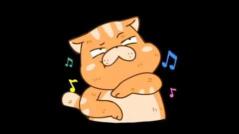 Animated Fat Cat Dancing with Transparen... | Stock Video | Pond5