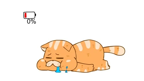 Animated Fat Cat Exhausted - White Backg... | Stock Video | Pond5