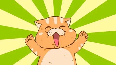 Animated Fat Cat Happy on Transparent Ba... | Stock Video | Pond5