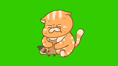 Animated Fat Cat Hug - Green Screen | Stock Video | Pond5