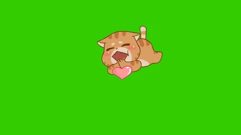 Animated Fat Cat Jumping to Catch a Hear... | Stock Video | Pond5