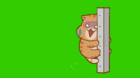 Animated Fat Cat Scared Jumps and Hugs a... | Stock Video | Pond5