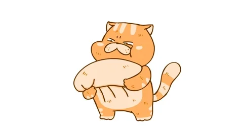 Animated Fat Cat Showing Belly with Whit... | Stock Video | Pond5