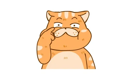 Animated Fat Cat Sticking Out Tongue and... | Stock Video | Pond5