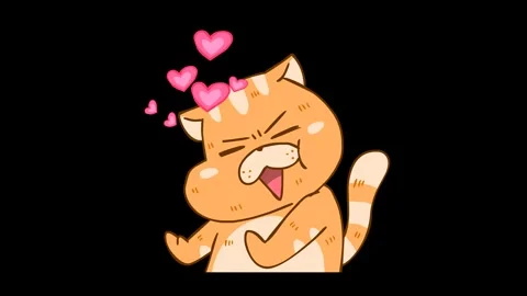 Animated Fat Cat Super Like with Transpa... | Stock Video | Pond5