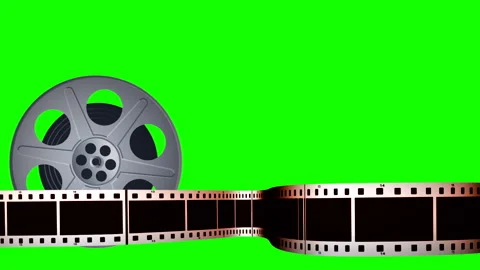Animated film reel and filmstrip green s... | Stock Video | Pond5