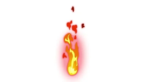 Animated fire animation white screen | Stock Video | Pond5