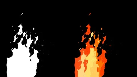 The animated fire on a black background ... | Stock Video | Pond5
