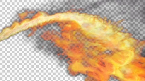Animated fire-breathing dragon flames 2 ... | Stock Video | Pond5
