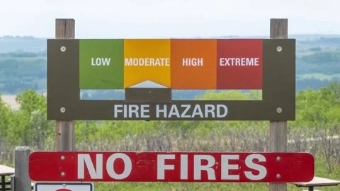 An animated fire hazard sign going from ... | Stock Video | Pond5