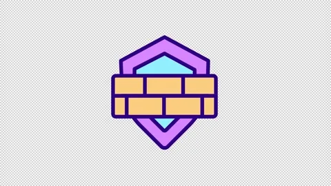 Animated firewall color icon | Stock Video | Pond5