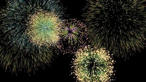 animated fireworks on alpha png transpar... | Stock Video | Pond5