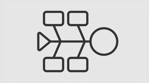Animated fishbone diagram line icon | Stock Video | Pond5