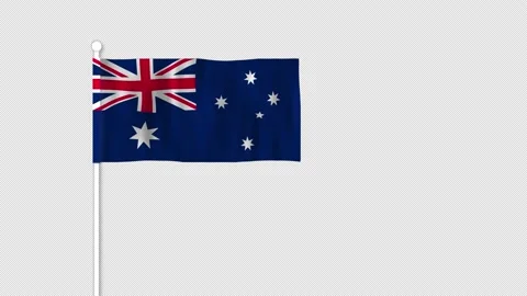 Animated Flag Of Australia On Pole With ... | Stock Video | Pond5