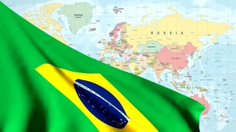 Animated Flag of Brazil With a Pin on a ... | Stock Video | Pond5