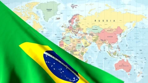 Animated Flag of Brazil With a Pin on a ... | Stock Video | Pond5